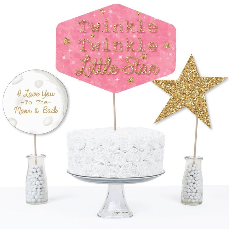 Pink Twinkle Twinkle Little Star Centerpiece Sticks Baby - Etsy