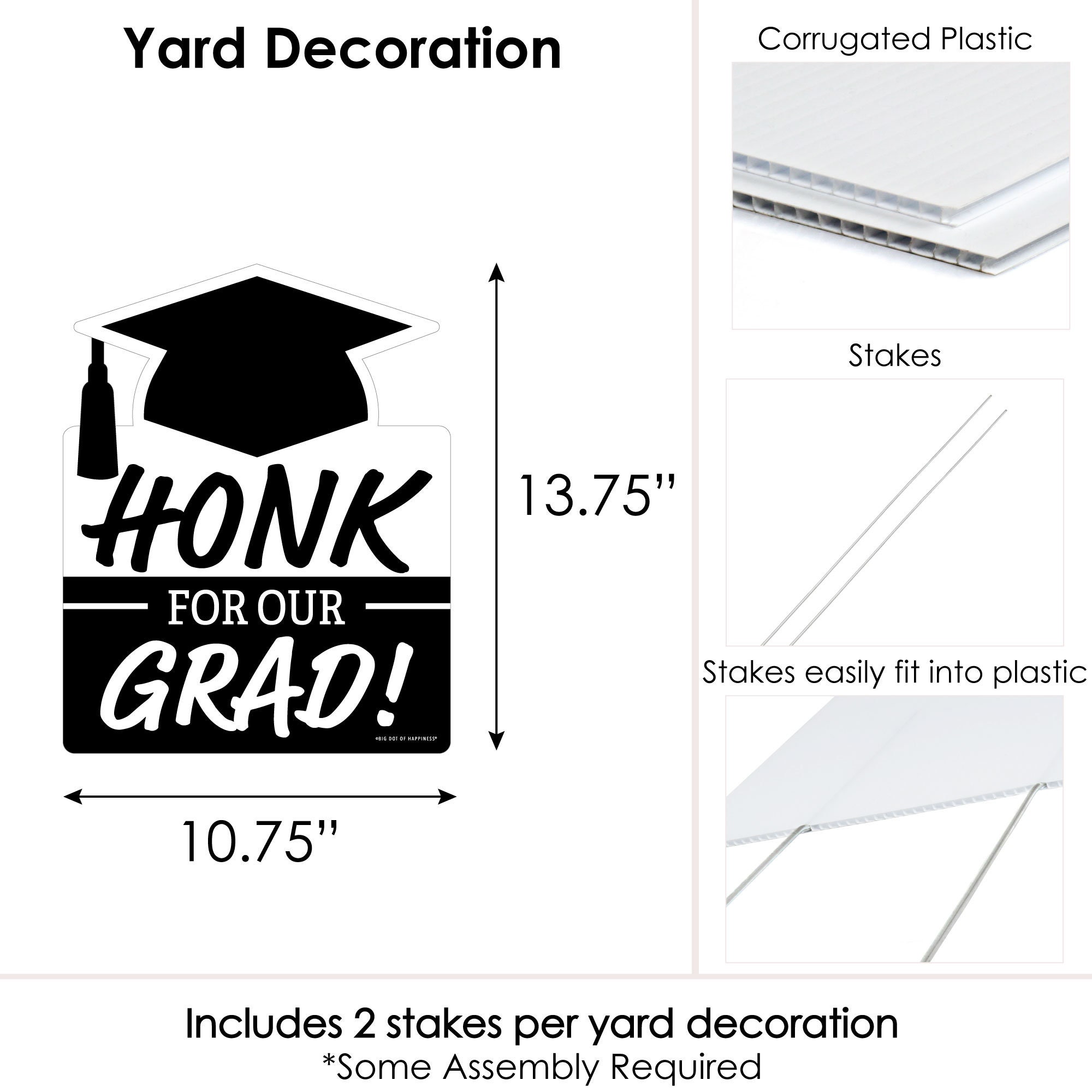 Honk for Our Graduate - Outdoor Lawn Sign - Graduation Party Yard Sign ...