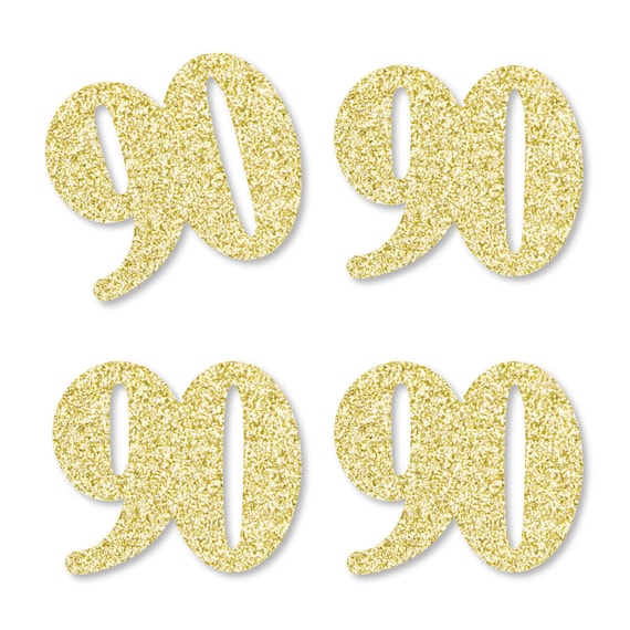 Gold Glitter 90 - No-Mess Real Gold Glitter Cut-Out Numbers - 90th ...