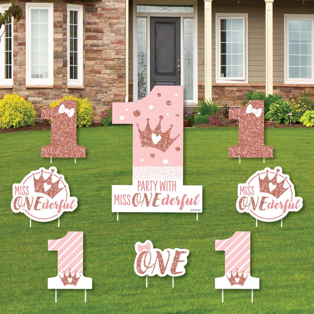 1st Birthday Little Miss Onederful - Yard Sign and Outdoor Lawn ...