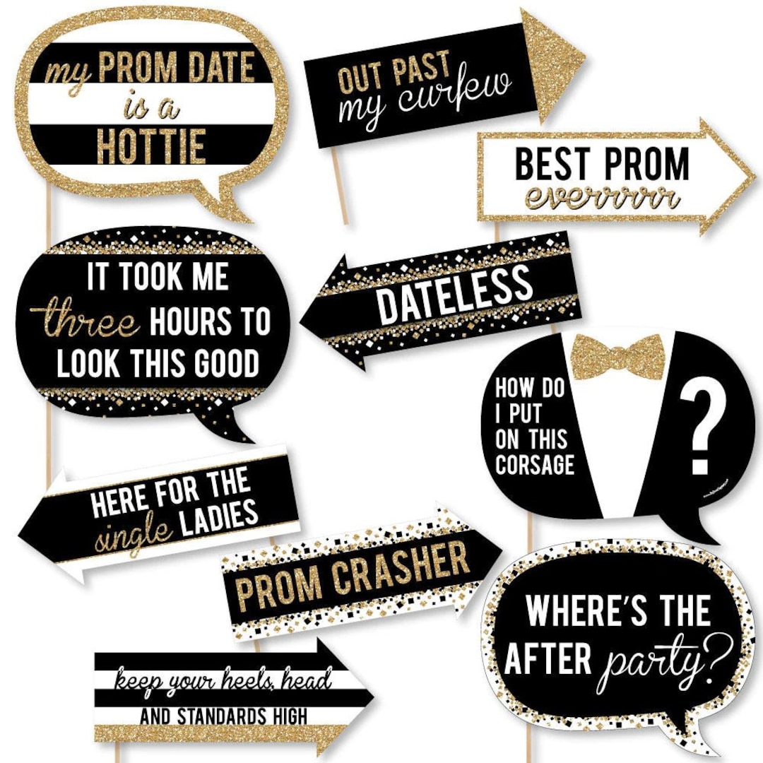 Funny Prom Photo Booth Props - Prom Party Photo Booth Prop Kit - Prom ...