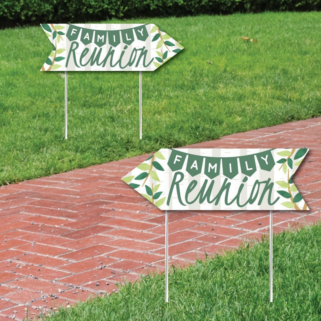 Family Tree Reunion - Family Gathering Arrows - Double Sided Outdoor ...