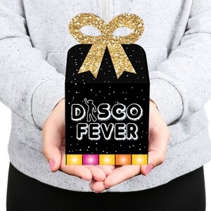 70’s Disco - Square Favor Gift Boxes - 1970s Disco Fever Party Bow ...