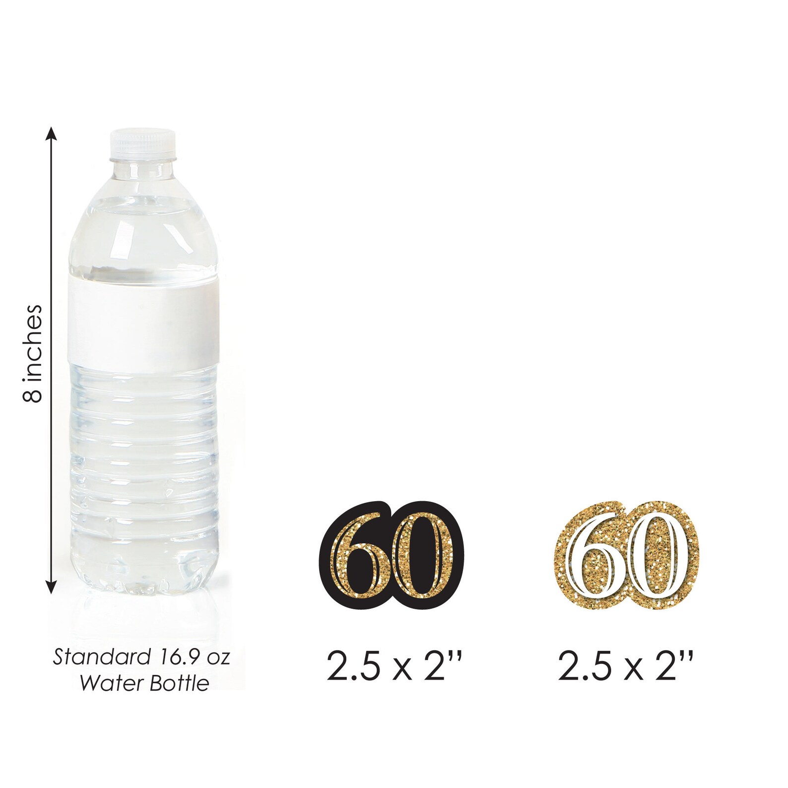 Small 60th Birthday DIY Shaped Paper Cut Outs Adult 60th | Etsy