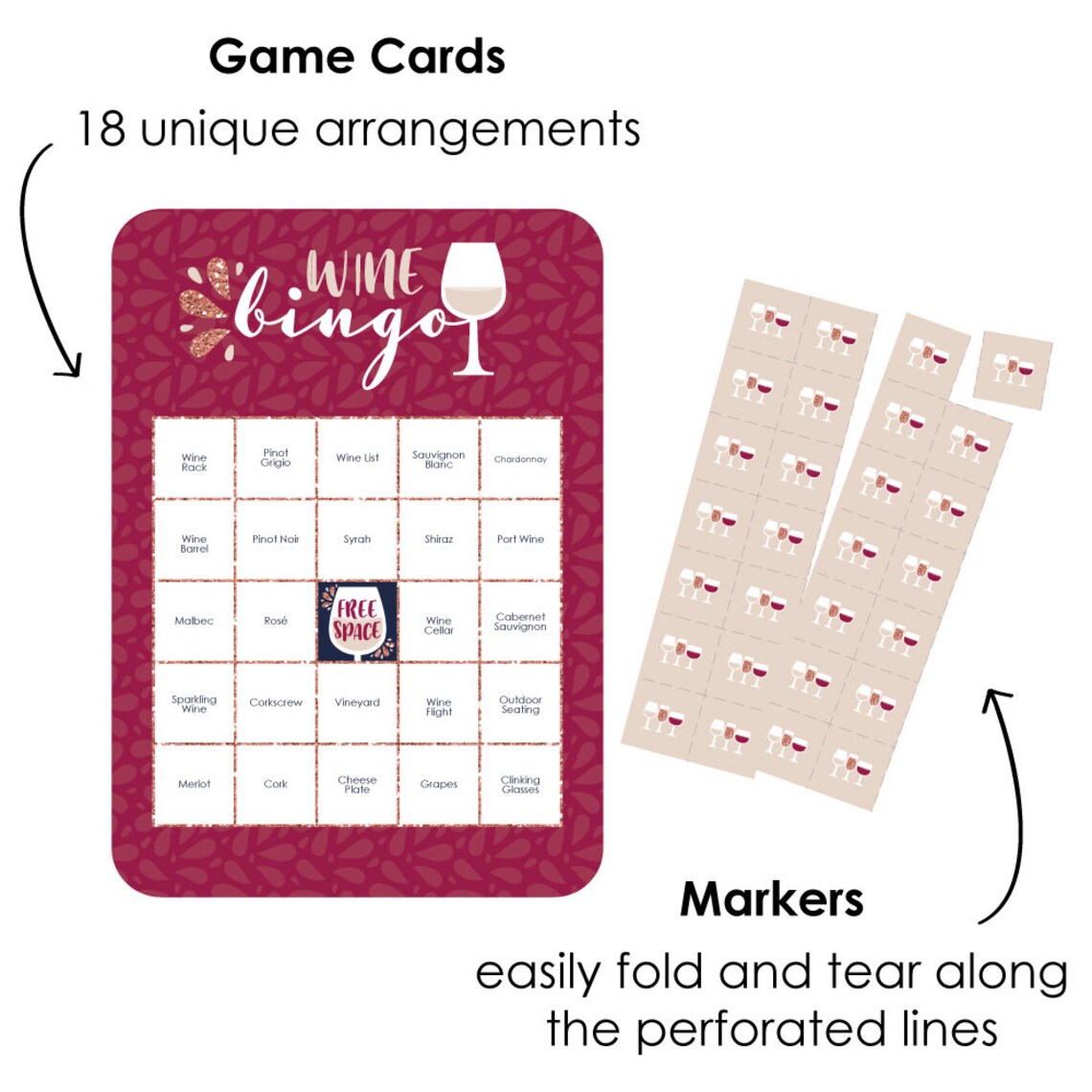 But First Wine Bingo Cards and Markers Wine Tasting Party | Etsy