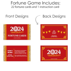 Chinese New Year 2024 Year of the Dragon Game Scratch off Fortune Cards ...