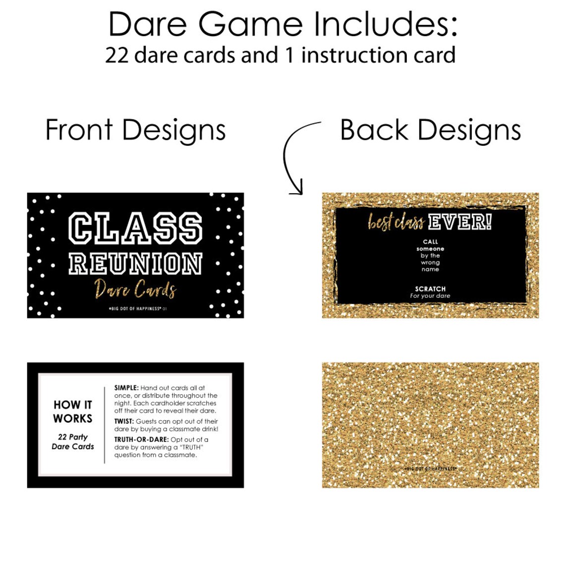 Reunited Class Reunion Party Dare Cards School Class - Etsy