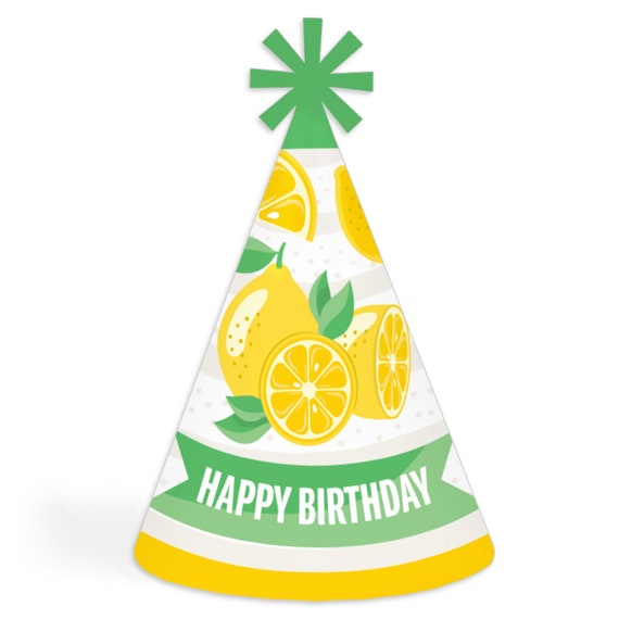 So Fresh - Lemon - Cone Happy Birthday Party Hats for Kids and Adults ...