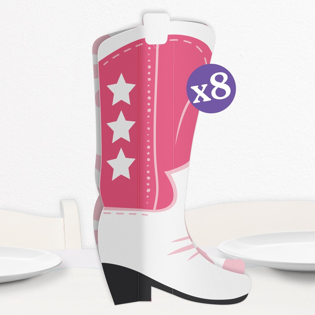 3D Rodeo Cowgirl Boots Centerpiece Table Decorations, Freestanding ...