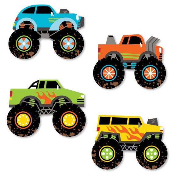 Smash and Crash Monster Truck DIY Shaped Boy Birthday - Etsy