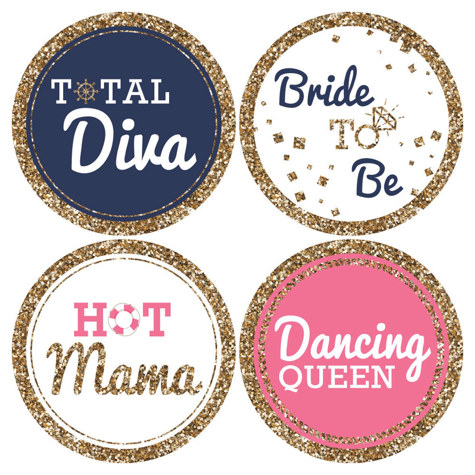 Bachelorette Party Name Badges Set of 12 Last Sail Before - Etsy