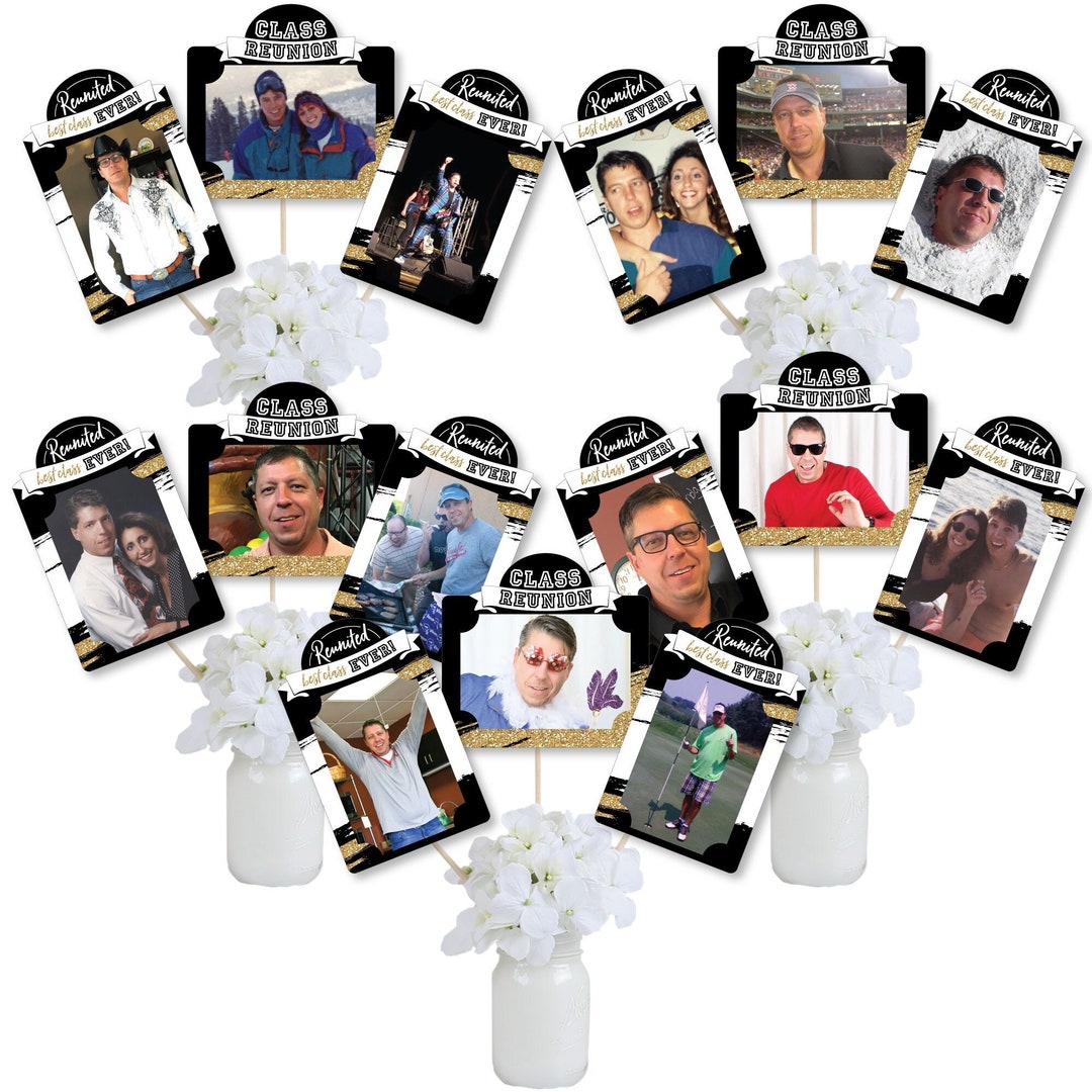 Reunited - School Class Reunion Party Picture Centerpiece Sticks ...