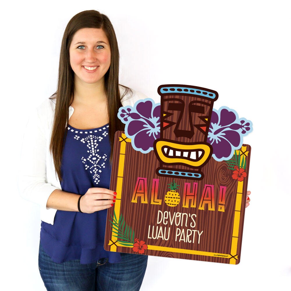 Tiki Luau Welcome Sign Tropical Hawaiian Summer Party | Etsy