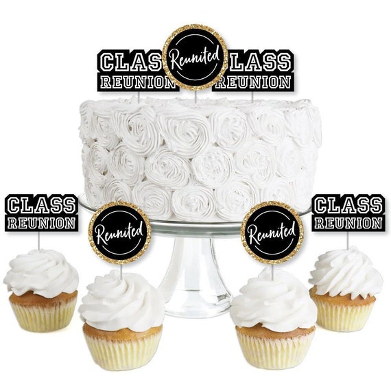 Reunited - Dessert Cupcake Toppers - Class Reunion Party Clear Treat ...