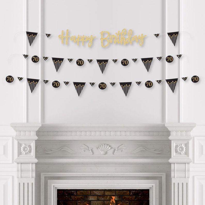 70th Birthday Gold Birthday Letter Banner Decoration 36 - Etsy