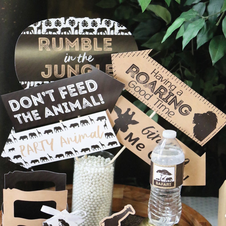 Funny Wild Safari Photo Booth Props African Jungle Adventure | Etsy