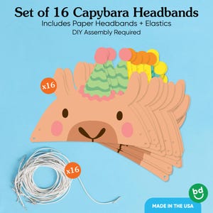 Capybara Paper Headband Crowns, Capy Birthday Theme for Kids, DIY ...