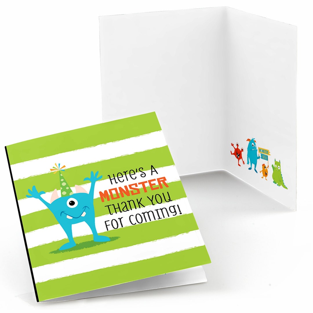 Monster Bash Thank You Cards Little Monster Baby Shower or - Etsy