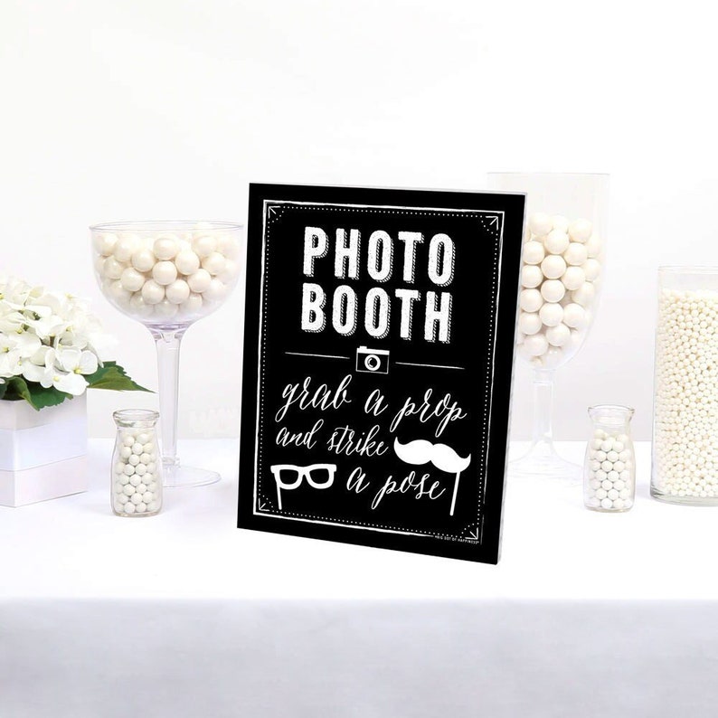 Photo Booth Sign - Printed on Sturdy Plastic Material - 10.5 X 13.75 ...