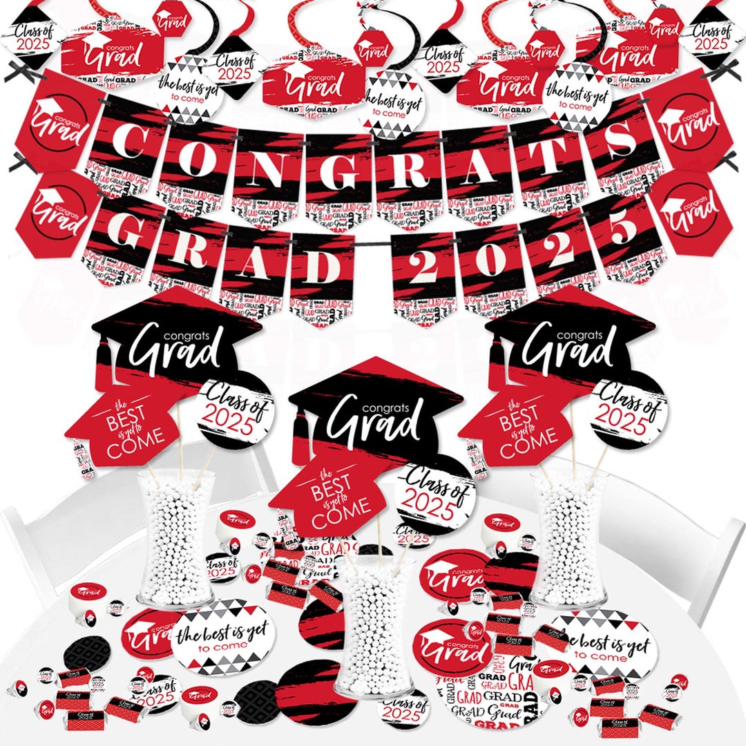 Red Grad - Best is yet to Come - 2026 Red Graduation Supplies - Banner ...