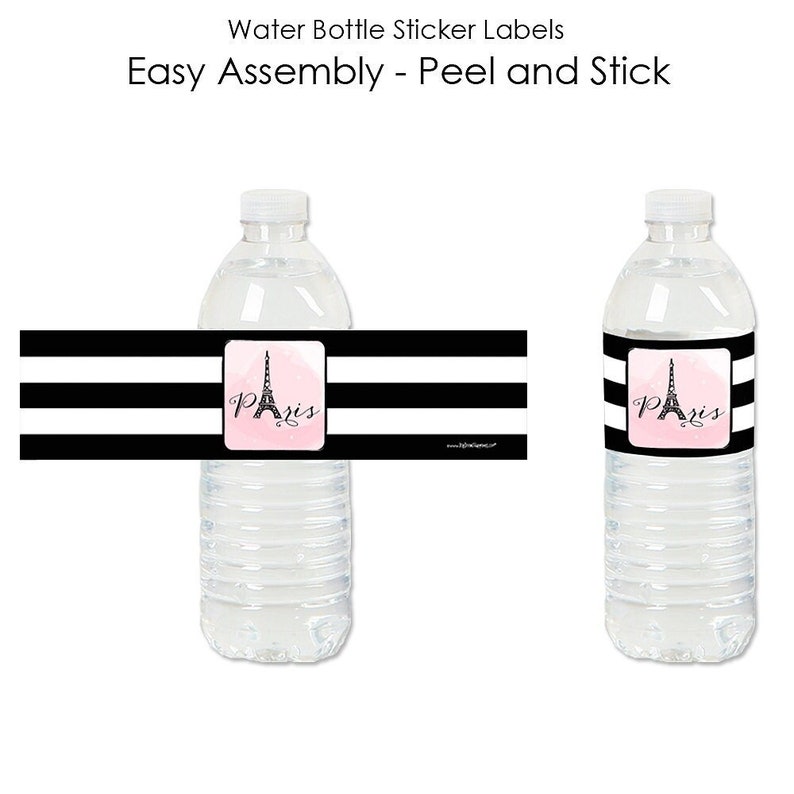 Paris Themed Water Bottle Sticker Labels Waterproof Self - Etsy