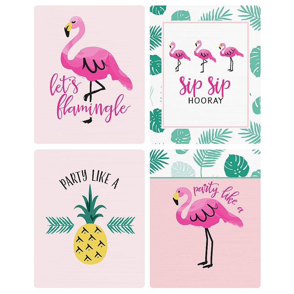 Pink Flamingo Wine Bottle Labels Tropical Summer Party Wine - Etsy