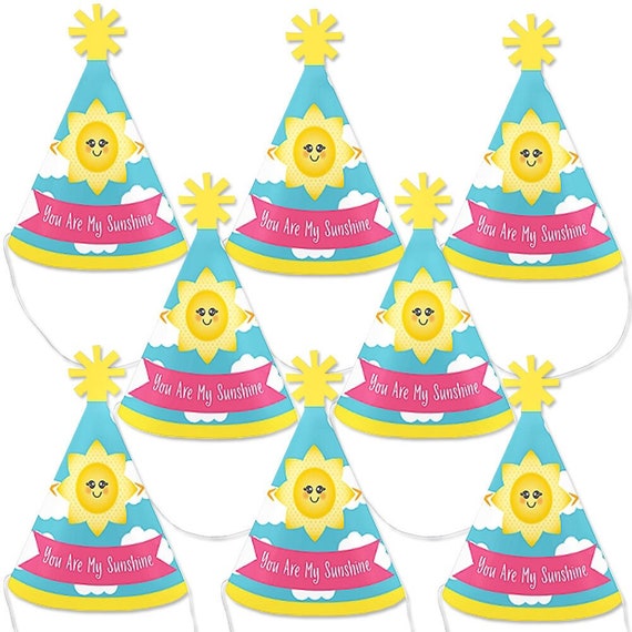 You Are My Sunshine - Mini Cone Baby Shower or Birthday Party Hats ...