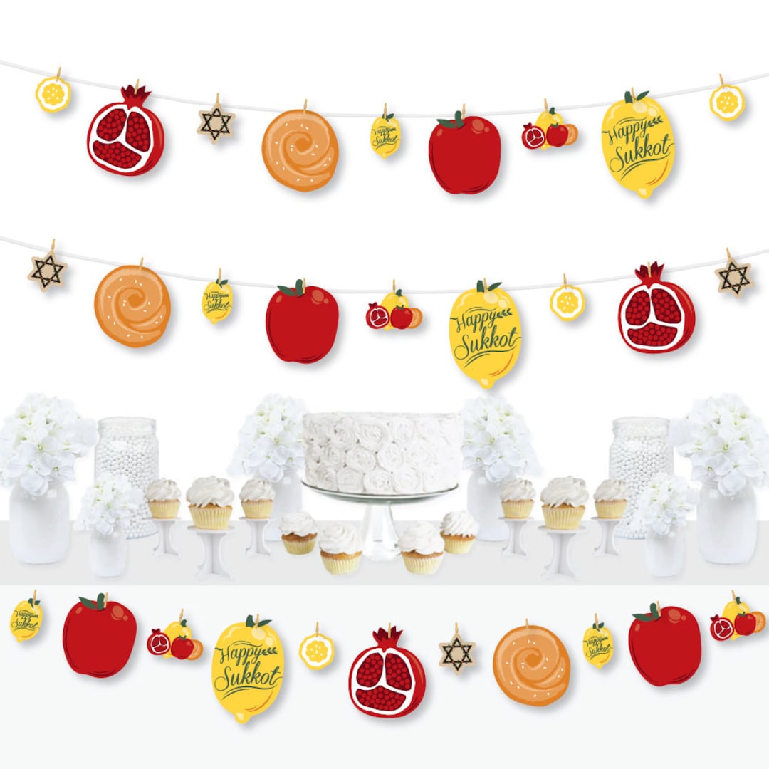 Sukkot - Sukkah Jewish Holiday DIY Decorations - Clothespin Garland ...