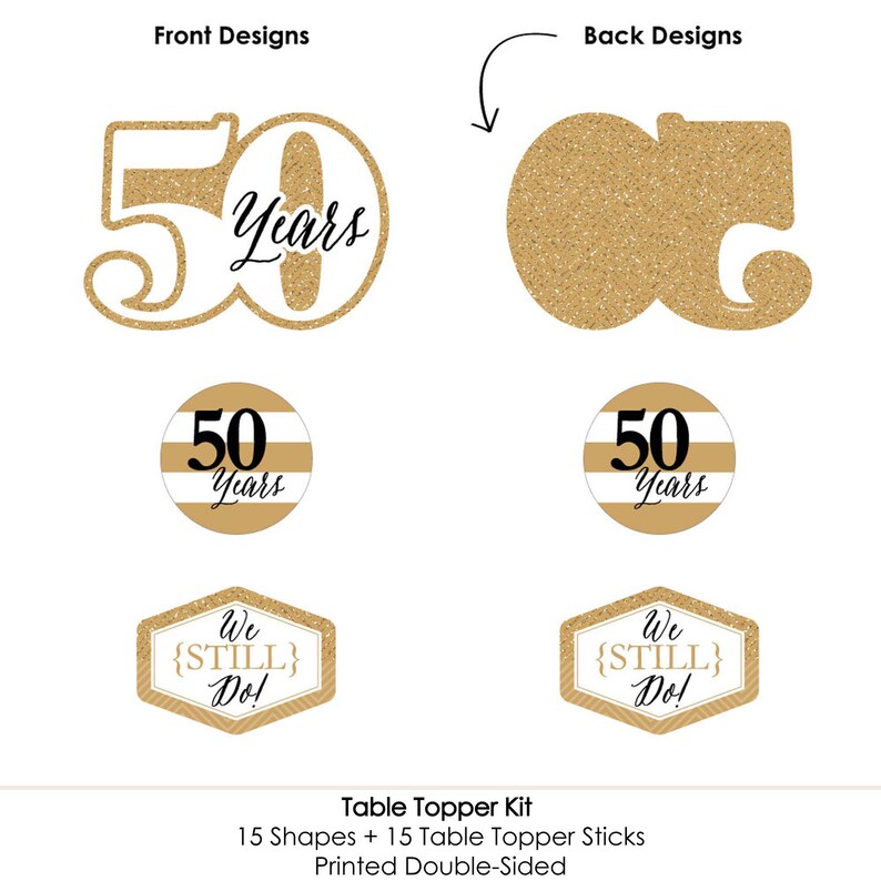 50th Wedding Anniversary Centerpiece Sticks We Still Do Etsy