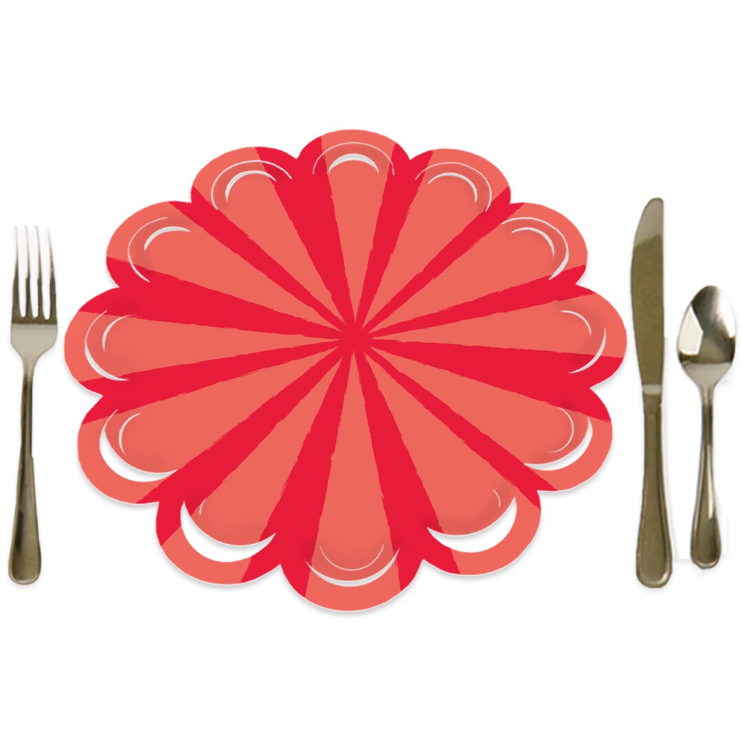Red Stripes - Simple Party Round Table Decorations - Paper Chargers ...