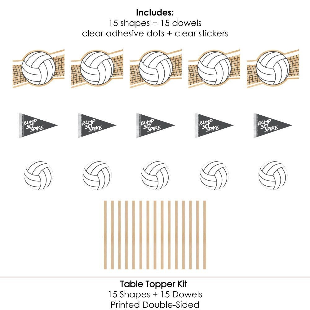 Bump Set Spike Volleyball Centerpiece Sticks - Etsy