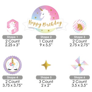 Rainbow Unicorn - Magical Unicorn Birthday Party Cake Decorating Kit ...