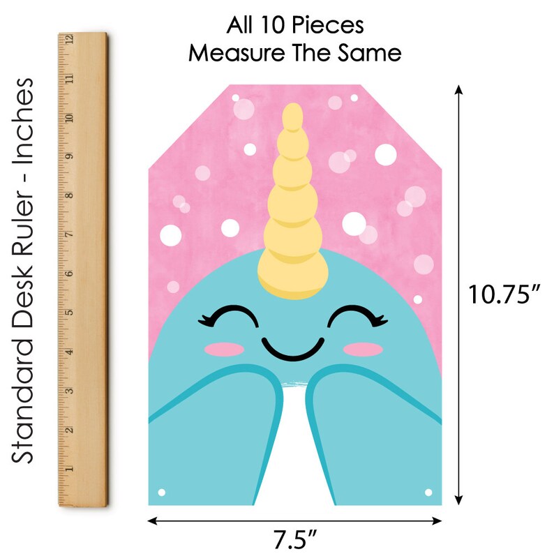 Narwhal Girl - Hanging Vertical Paper Door Banners - Under the Sea Baby ...