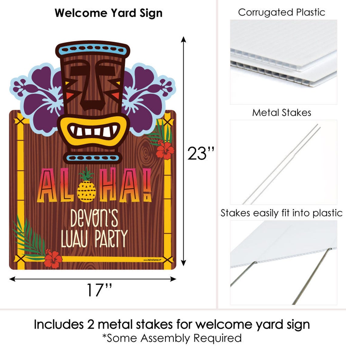 Tiki Luau Welcome Sign Tropical Hawaiian Summer Party | Etsy