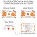 Fall Pumpkin - Halloween or Thanksgiving Party Game Scratch off Cards ...