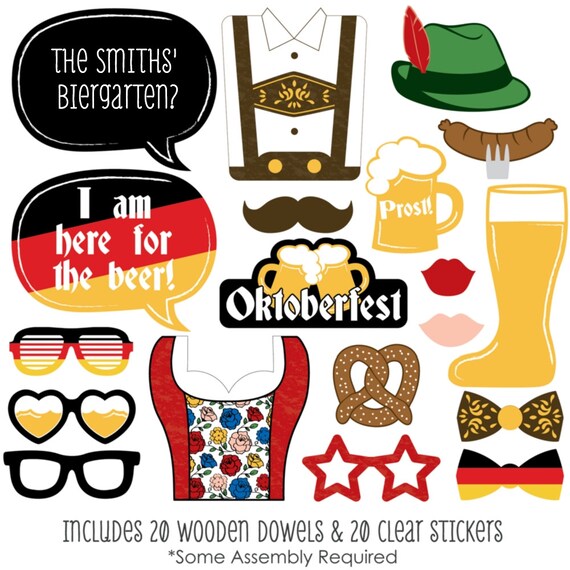 Oktoberfest Photo Booth Props - German Beer Festival Prop Kit with ...