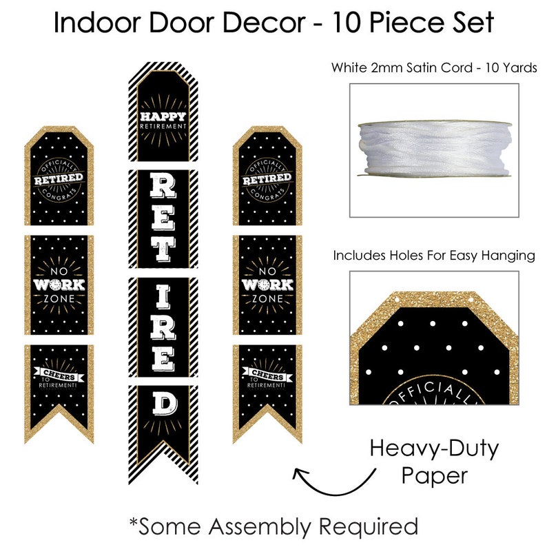Happy Retirement - Hanging Vertical Paper Door Banners - Retirement ...