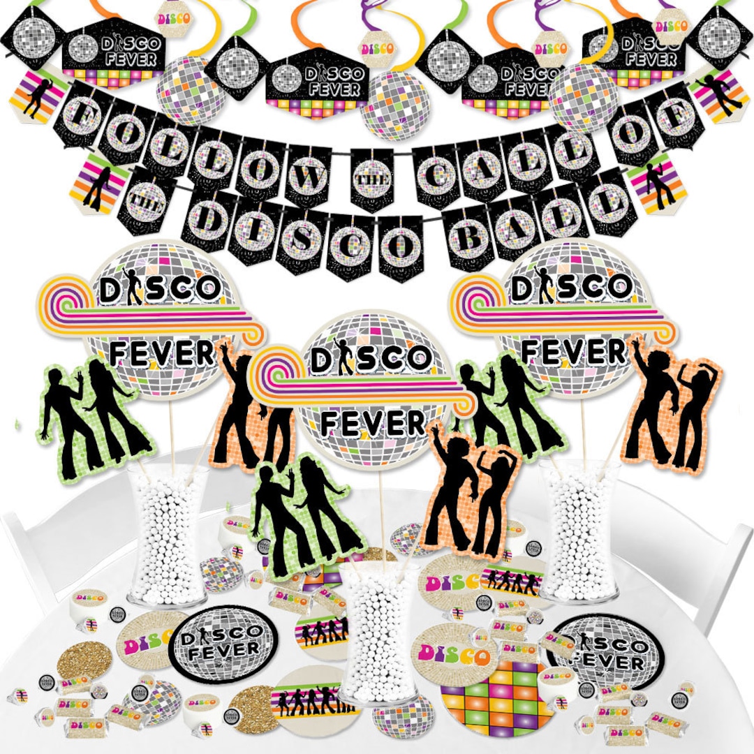 70s Disco 1970s Disco Fever Party Supplies Banner Decoration Kit Fundle ...