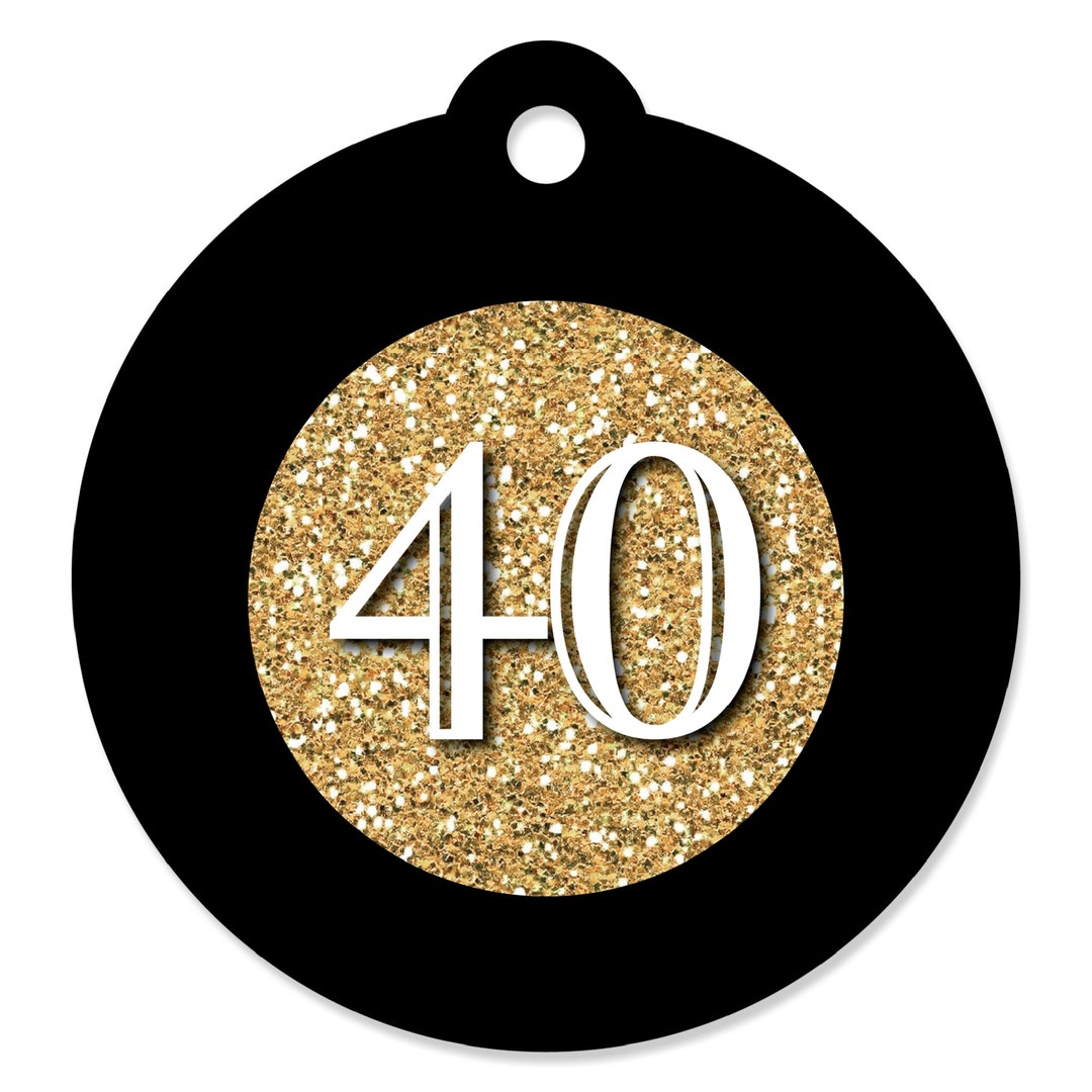 40th Birthday Party Tags - Adult 40th Birthday - Gold(set of 20) - Etsy