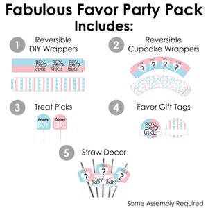 Baby Gender Reveal - Team Boy or Girl Party Favors and Cupcake Kit ...