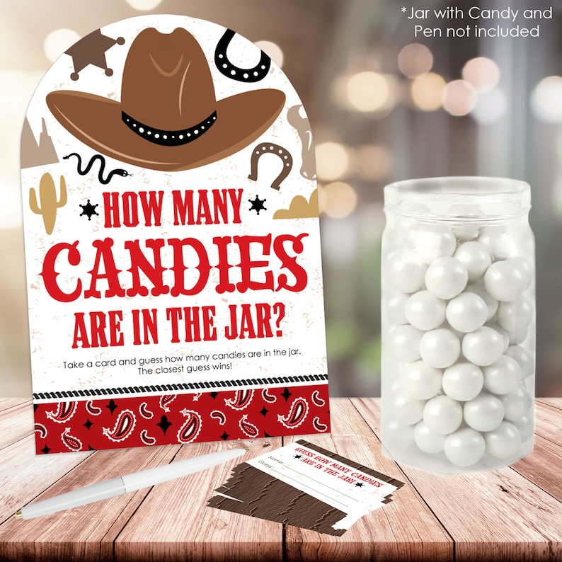 Western Hoedown - How Many Candies Wild West Cowboy Party Game - 1 ...