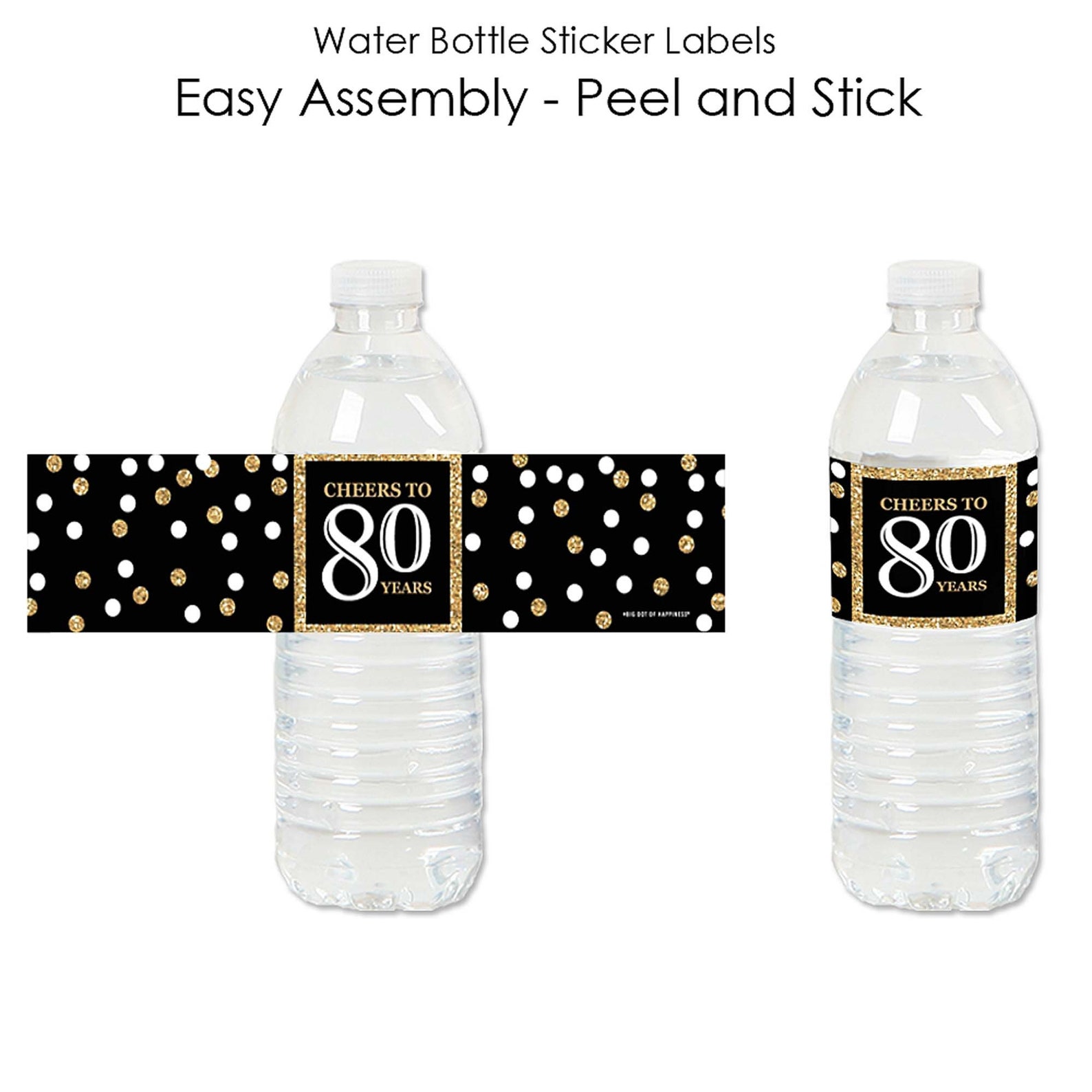 80th Birthday Party Water Bottle Sticker Labels Waterproof - Etsy