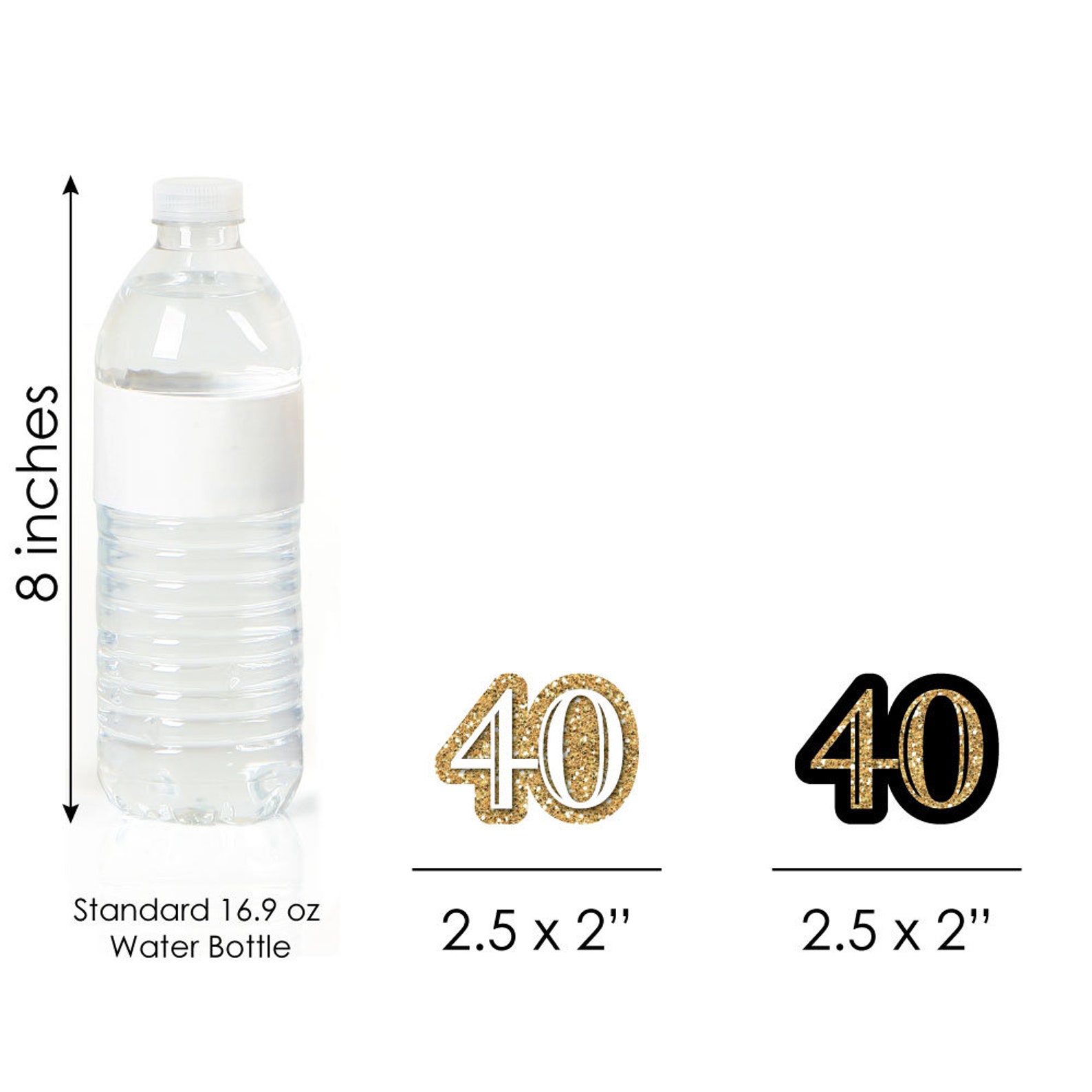 Small 40th Birthday DIY Shaped Paper Cut Outs Adult 40th | Etsy