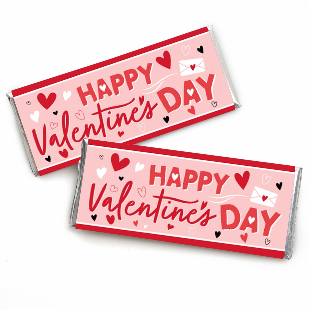 Happy Valentines Day Candy Bar Wrapper Valentine Hearts - Etsy
