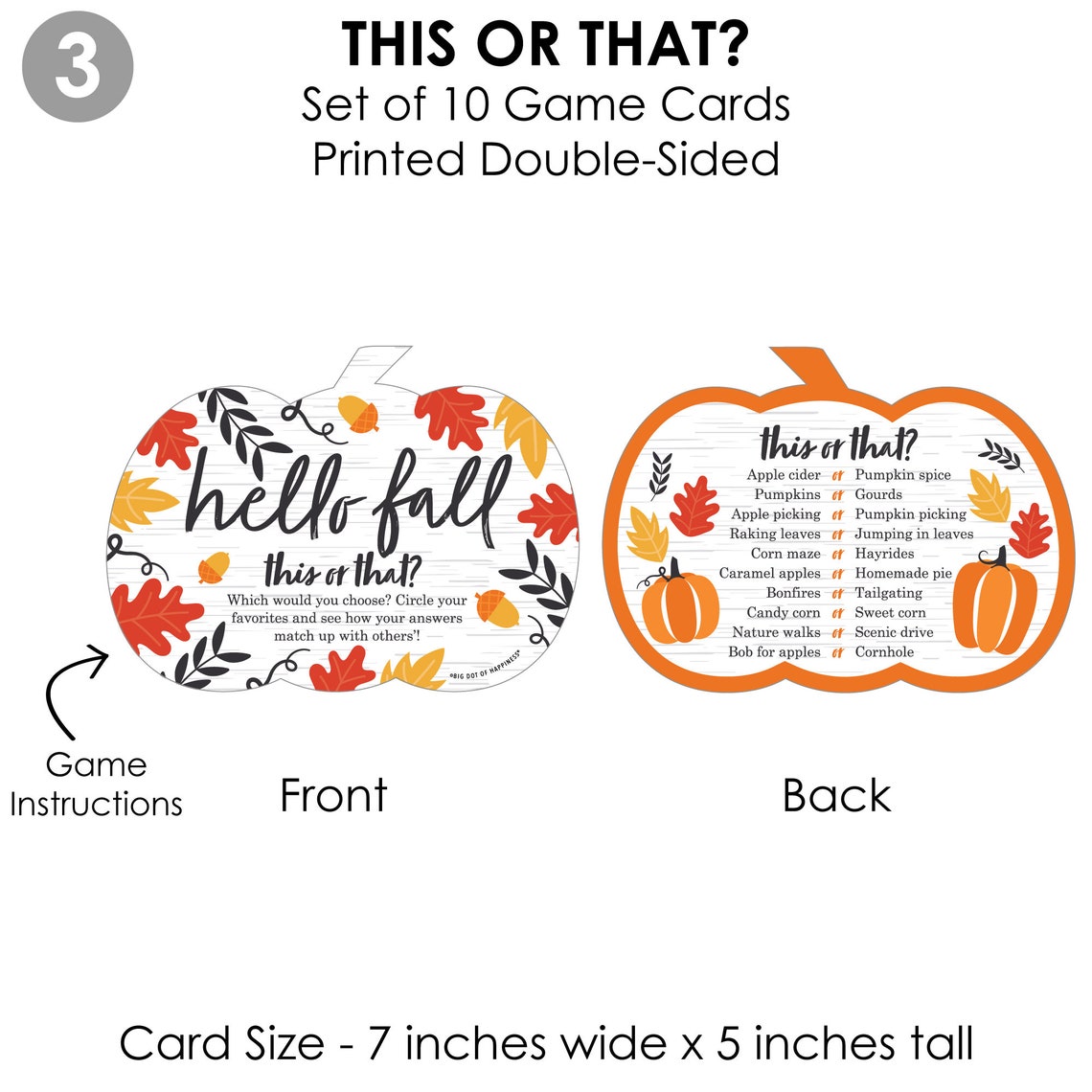Fall Pumpkin 4 Halloween or Thanksgiving Party Games 10 - Etsy