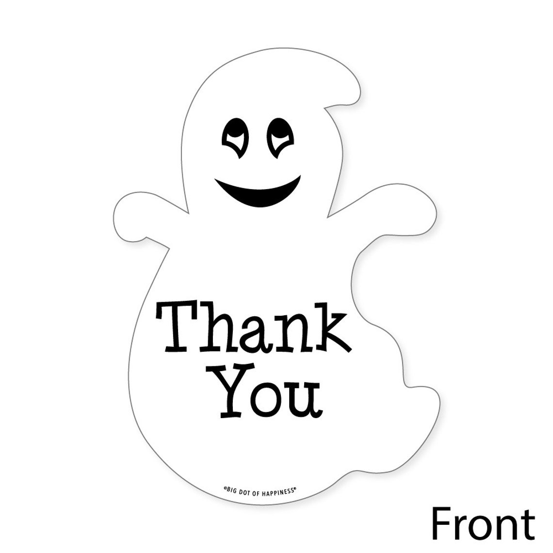 Spooky Ghost Shaped Thank You Cards Halloween Party Thank | Etsy