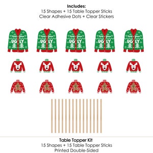 Ugly Sweater - Centerpiece Sticks - Holiday and Christmas Party Table ...
