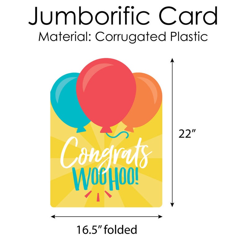 Congrats Congratulations Giant Greeting Card Big Shaped - Etsy