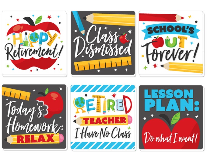 Teacher Retirement - Funny Happy Retirement Party Decorations - Drink ...