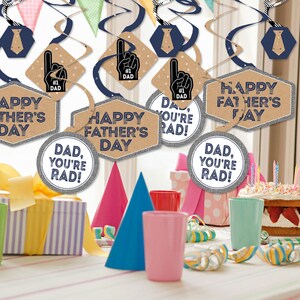 My Dad is Rad - Hanging Party Supplies - Father's Day Party Paper Party ...